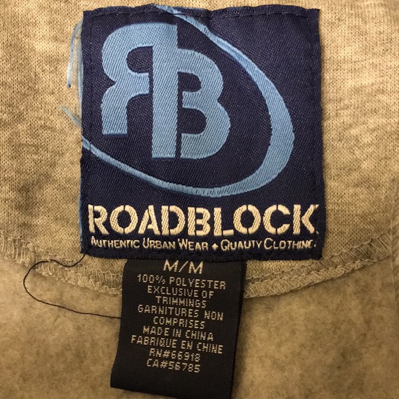 ROADBLOCK | Shirts | Nwot Roadblock Gray Sweatshirt Pullover Hoodie M ...
